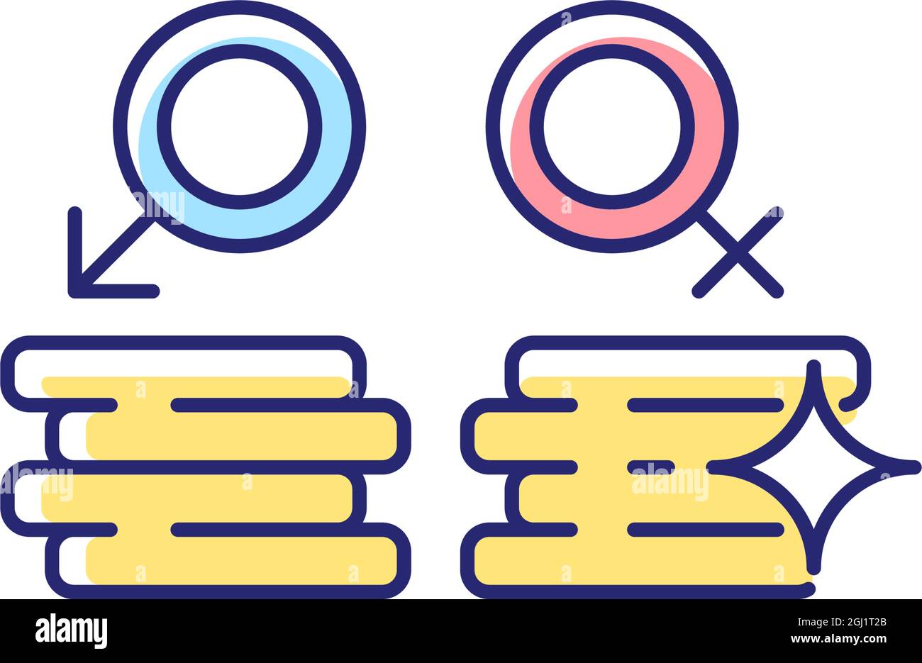 Workplace gender equality RGB color icon Stock Vector Image & Art - Alamy