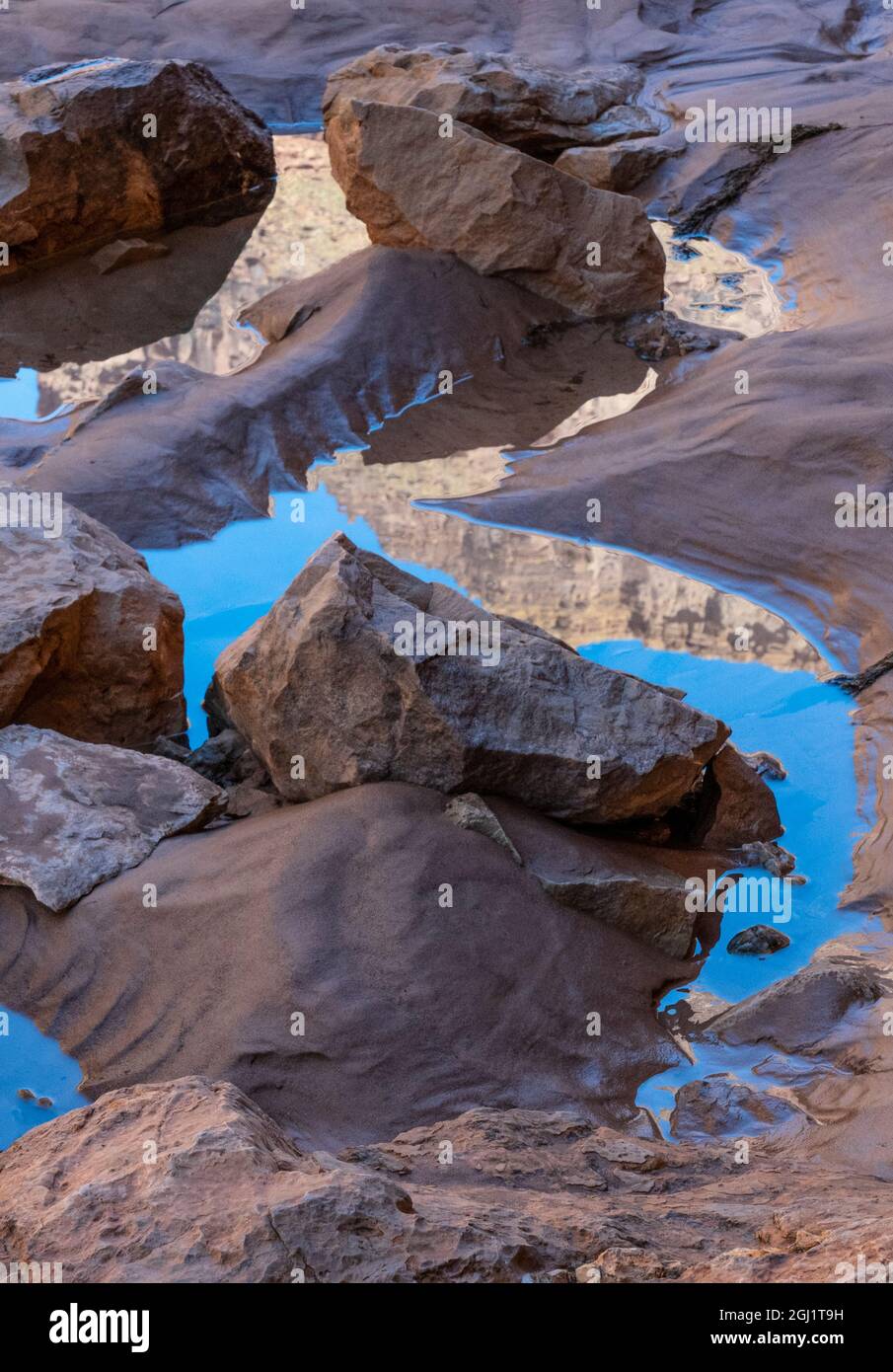 Usa Arizona Reflections On The Beach Near Redwall Cavern Colorado