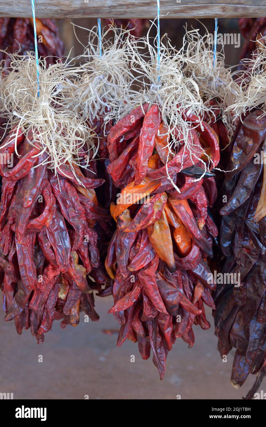 USA, Arizona, Sedona, Hanging dried chili peppers Stock Photo - Alamy