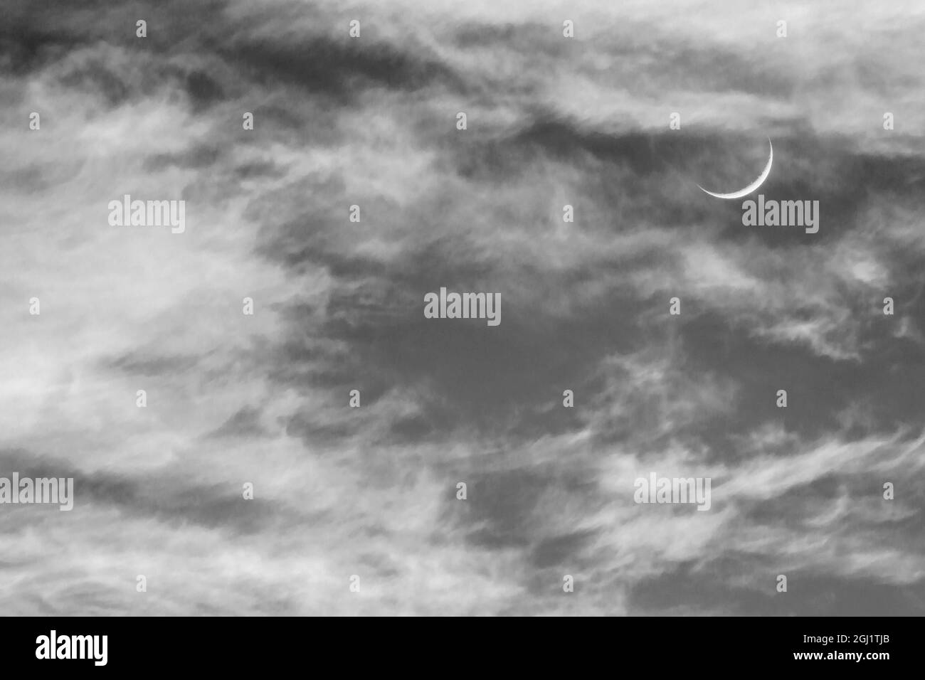 USA, California, La Jolla, Crescent moon at sunset Stock Photo - Alamy