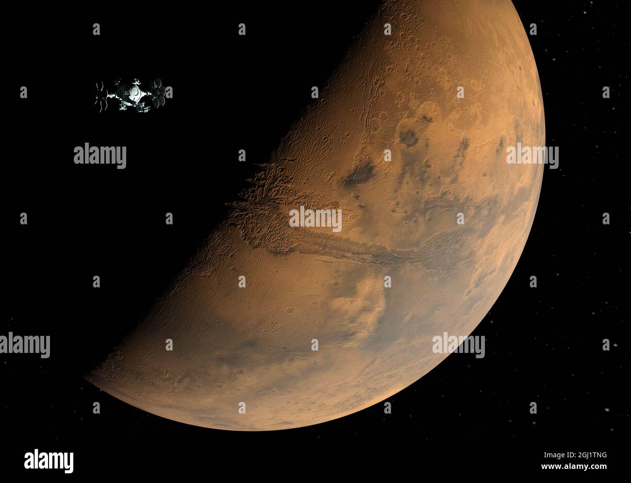 Planet Mars and space probe Stock Photo - Alamy