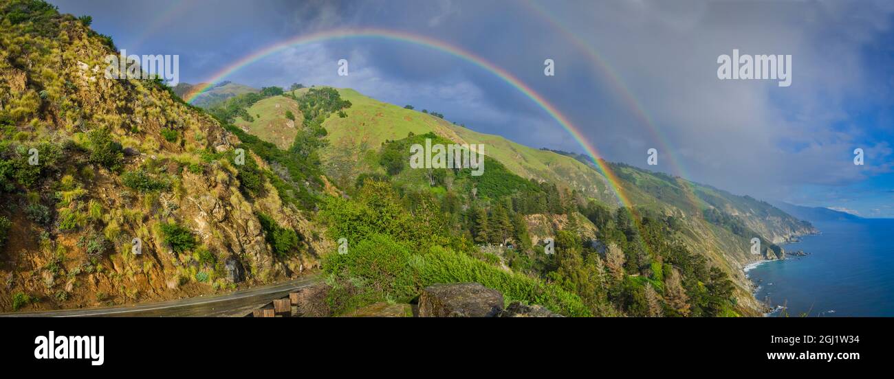 Rainbow, Big Sur Area, California, USA Stock Photo - Alamy