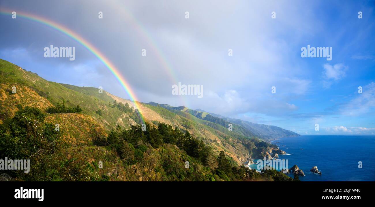 Rainbow, Big Sur Area, California, USA Stock Photo - Alamy