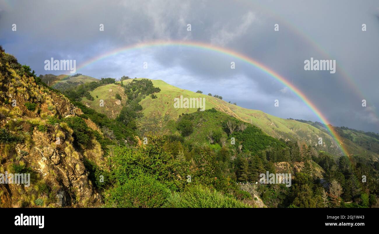Rainbow, Big Sur Area, California, USA Stock Photo - Alamy