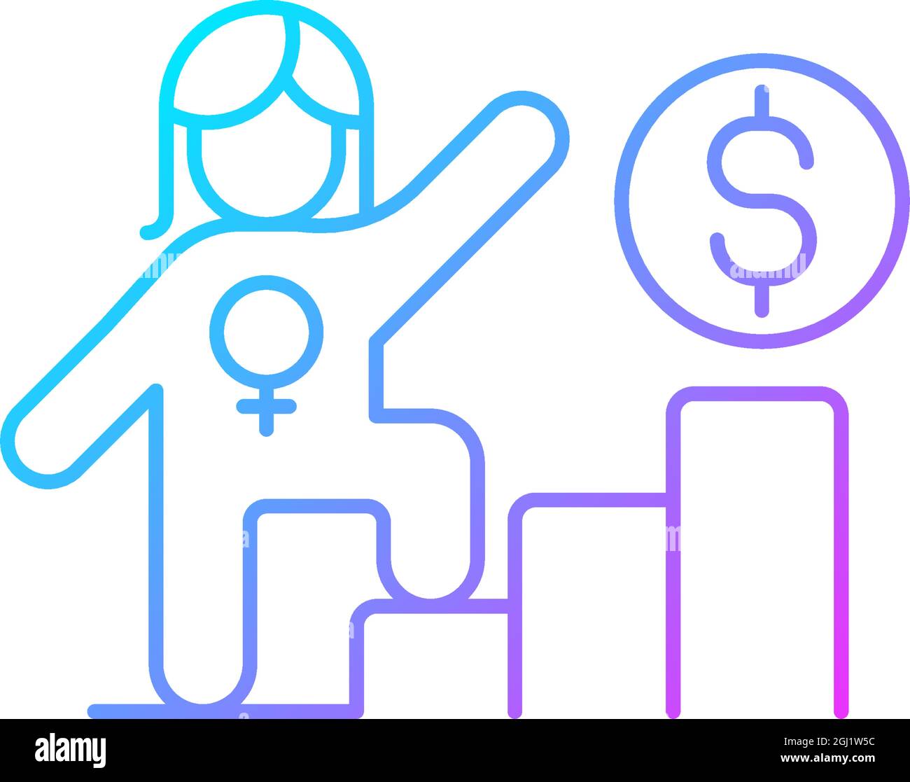 Career ladder for women gradient linear vector icon Stock Vector Image ...