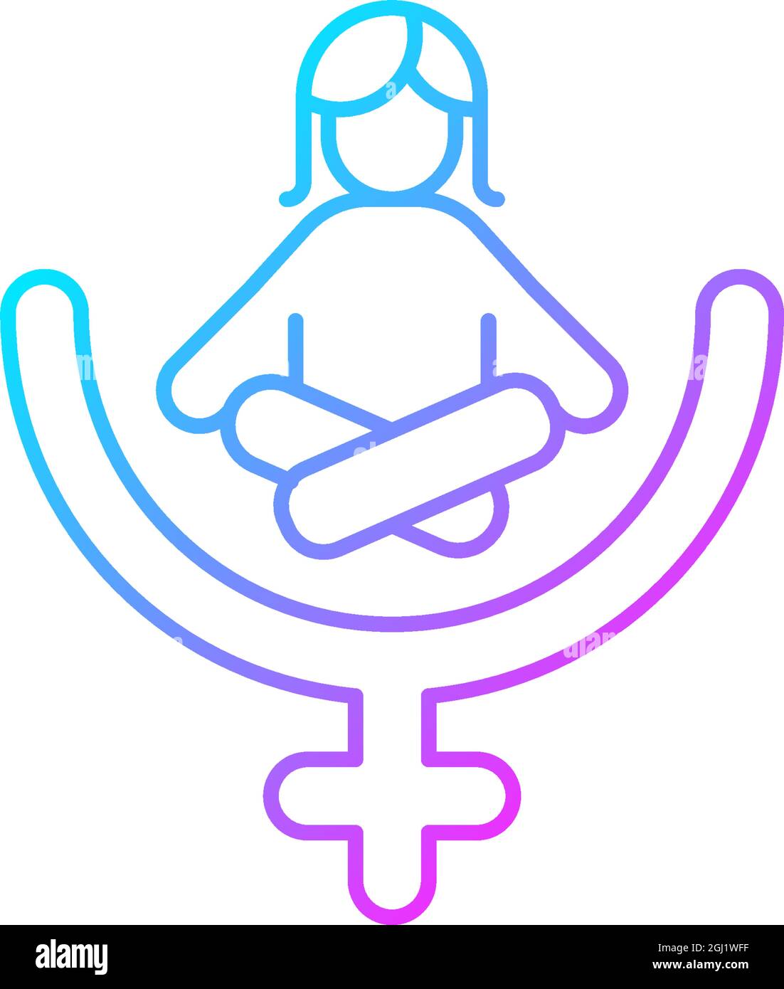 Female gender identity gradient linear vector icon Stock Vector Image ...