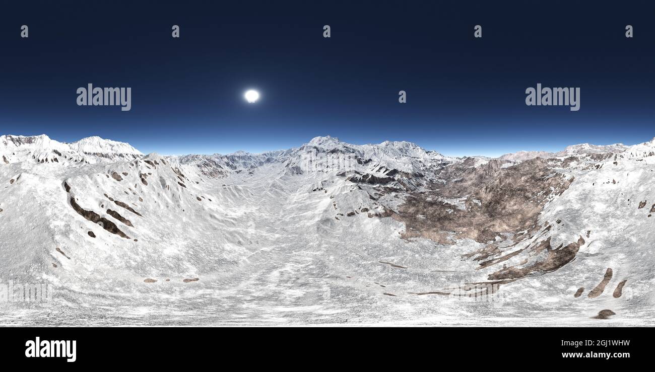Spherical 360 degrees seamless panorama with a mountain panorama Stock ...