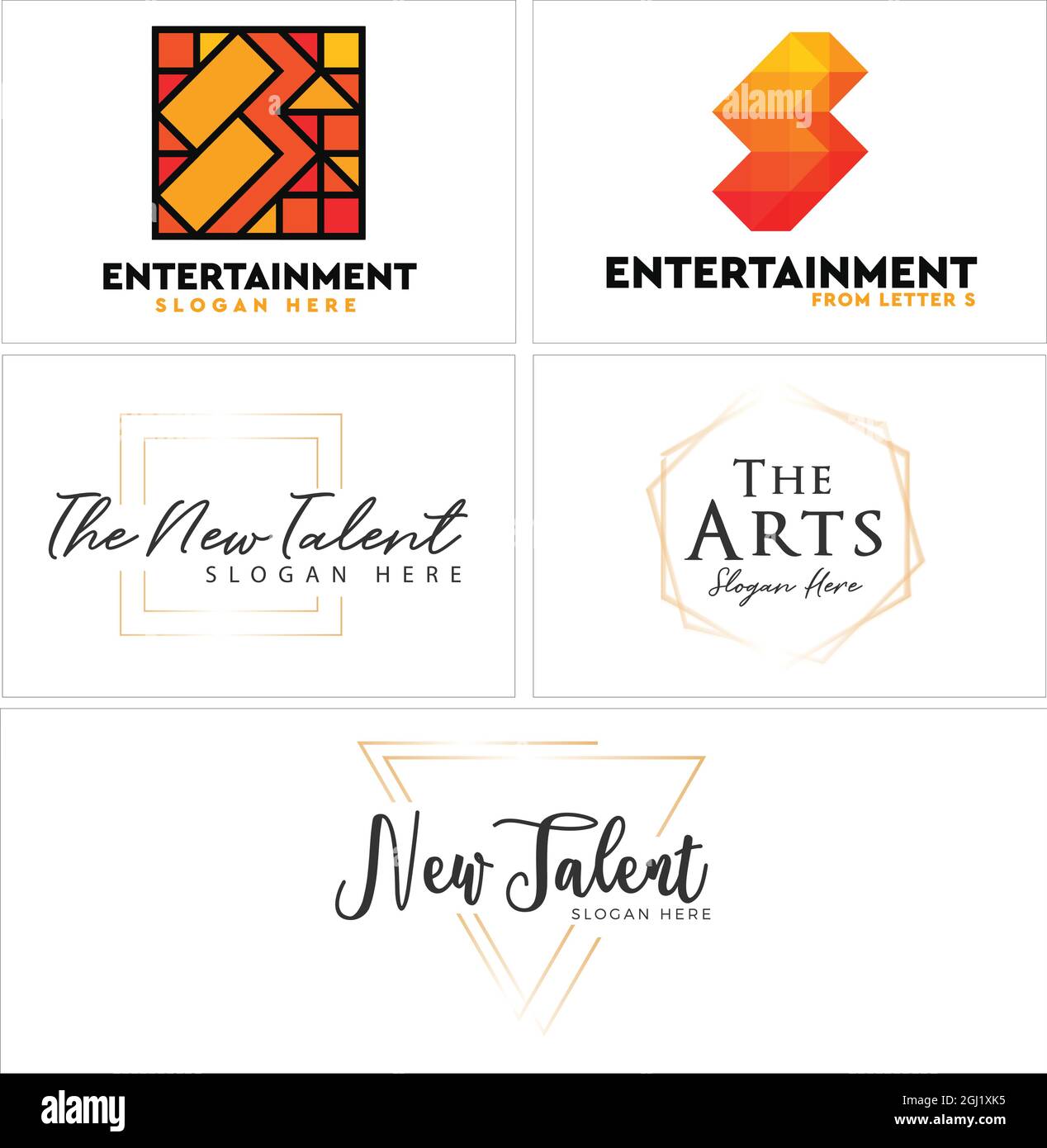 Entertainment talent line vector arts logo design Stock Vector Image ...