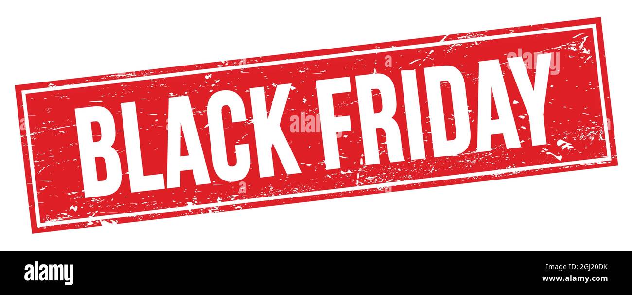 BLACK FRIDAY text on red grungy rectangle stamp sign Stock Photo - Alamy