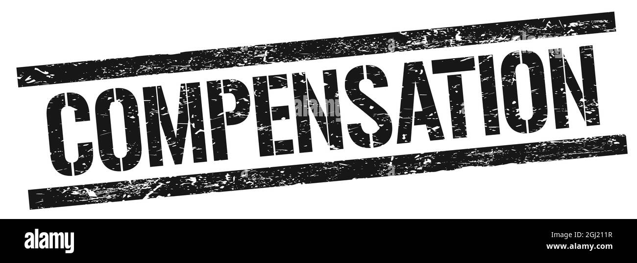 COMPENSATION text on black grungy rectangle stamp sign Stock Photo - Alamy