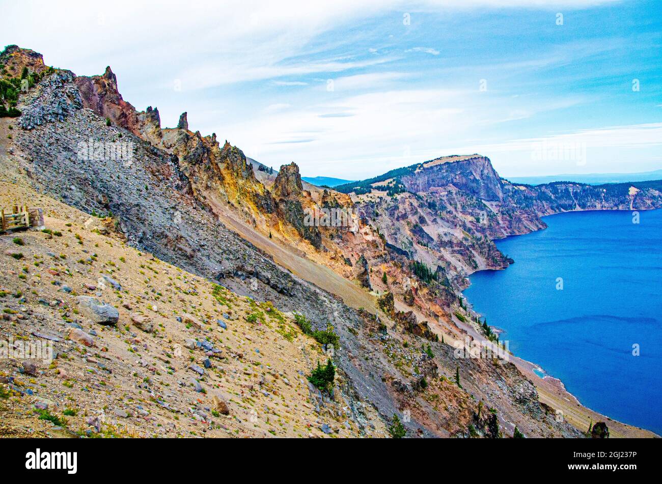 USA, Oregon, Crater Lake National Park, Wizard Island, Crater Lake ...