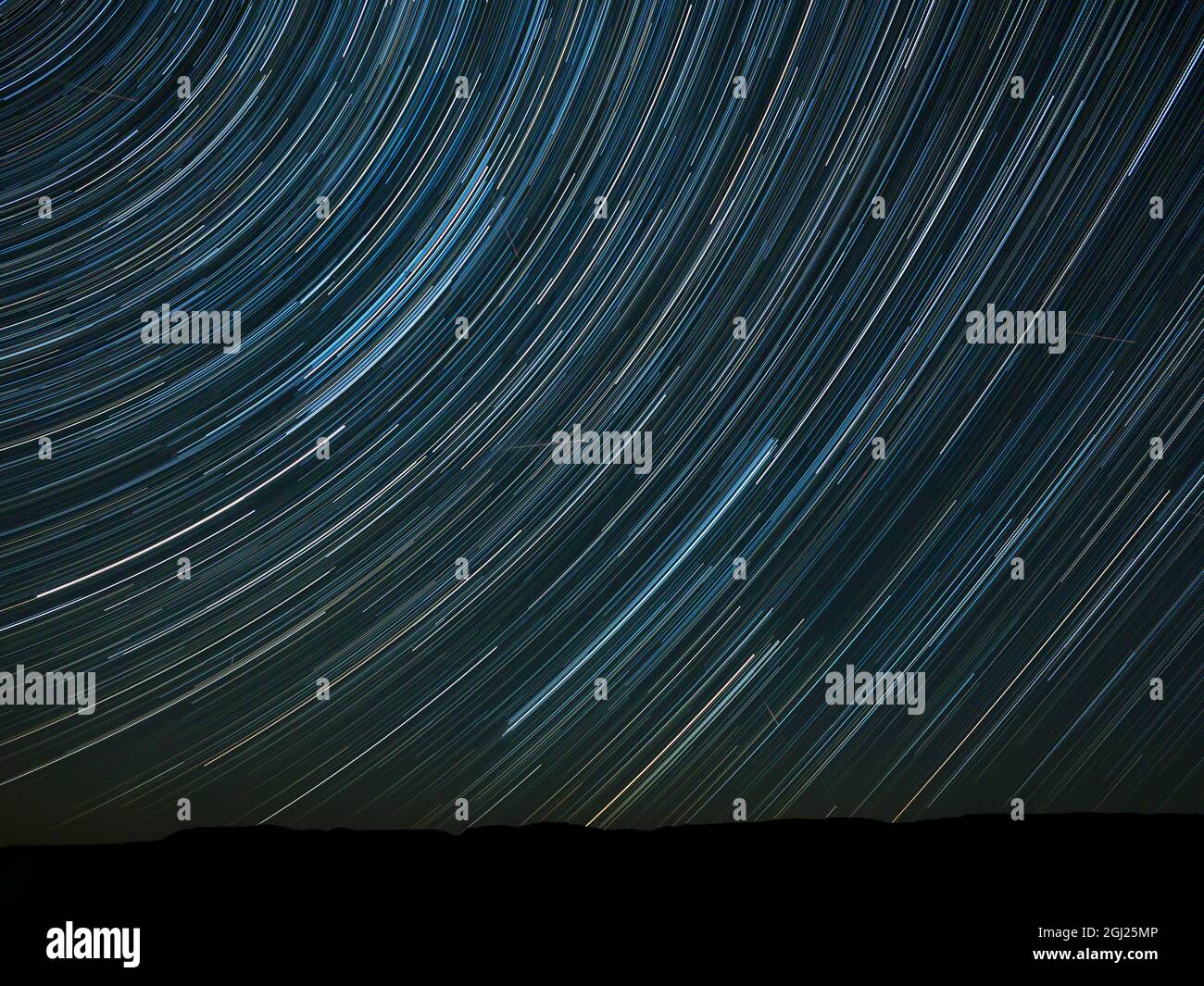 WA. Palouse Falls State Park, Star trails and Perseid Meteor Showers ...