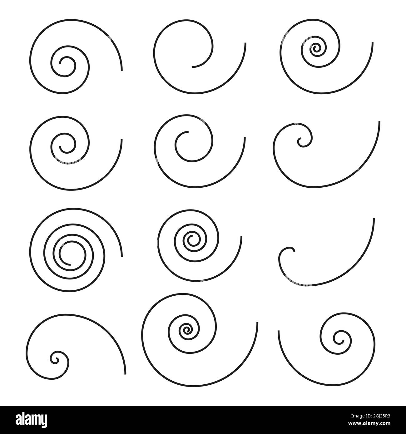 Set of simple spiral elements, vector graphic Stock Vector Image & Art ...