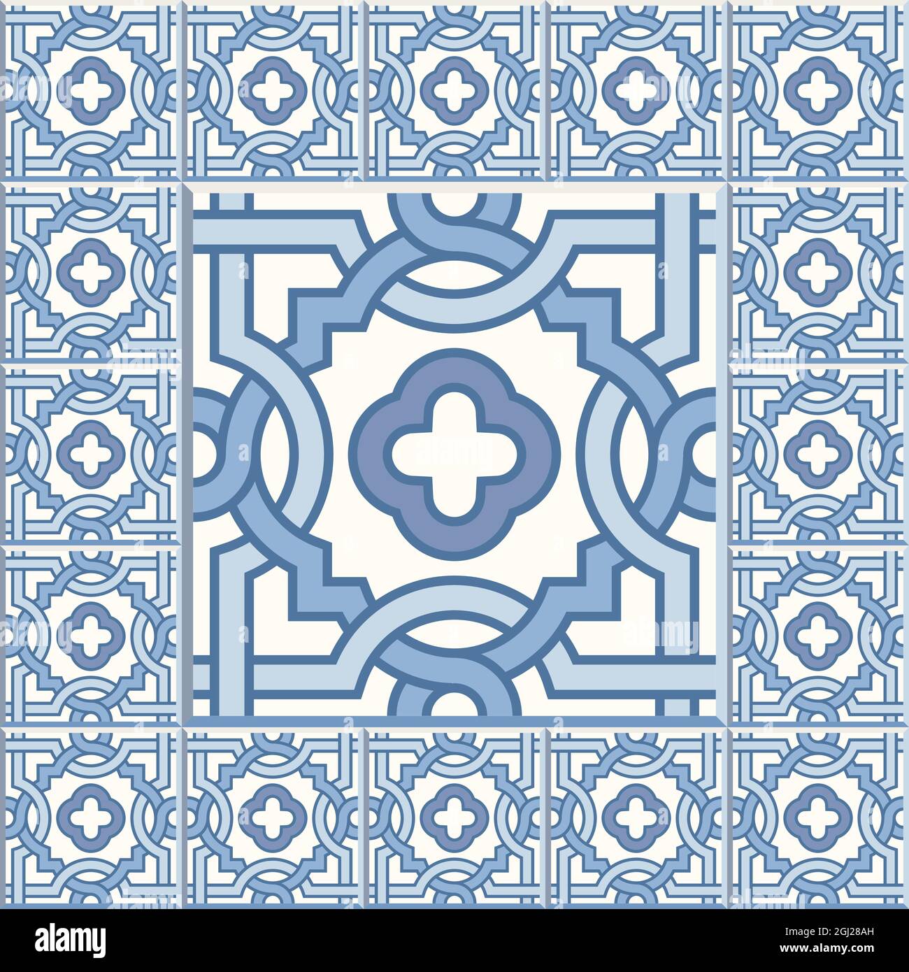 Flower tile small blue Stock Vector Images - Alamy