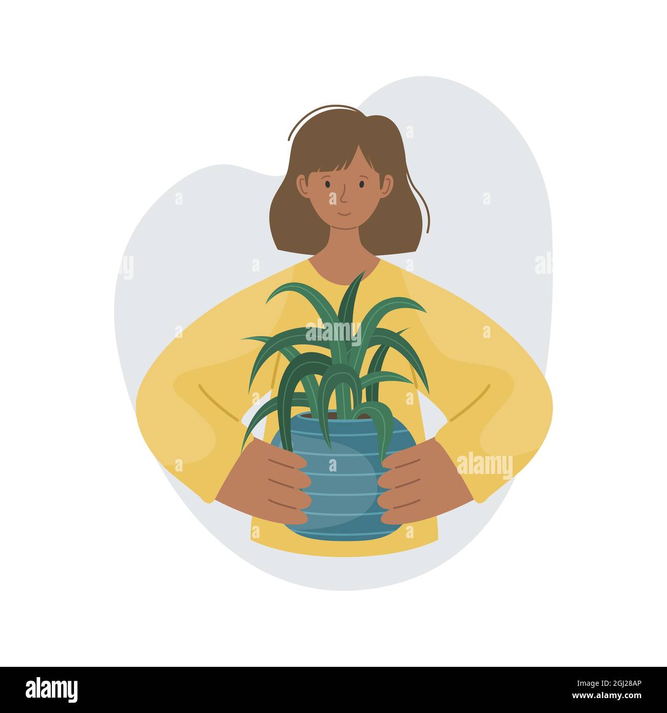 Planter plant potted plant Stock Vector Images - Alamy