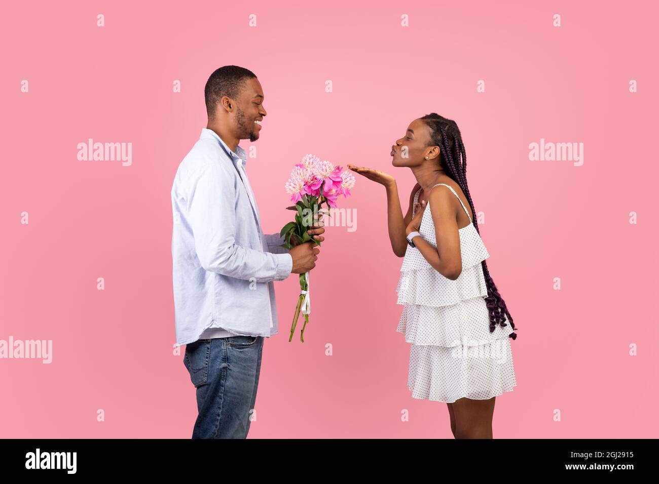 Girl Blowing A Kiss Side View