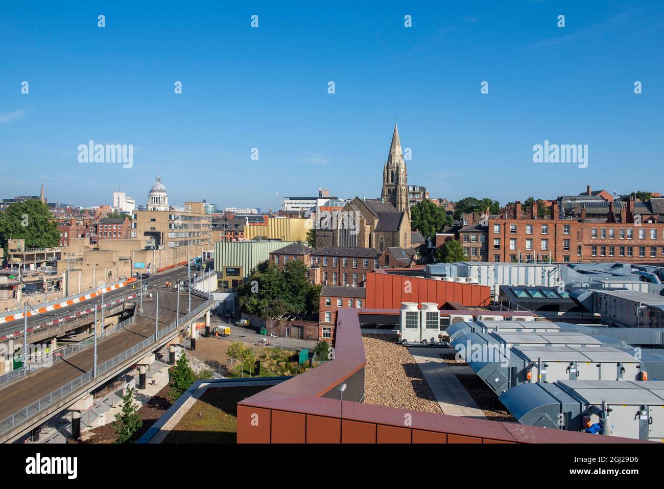 View towards Nottingham City Centre from the roof of the new College ...
