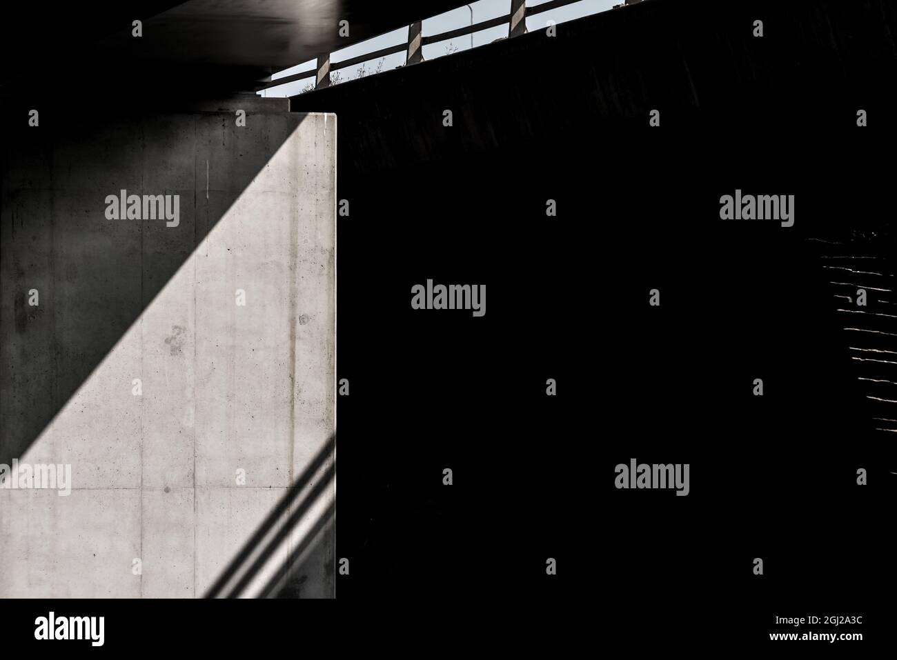 Sunlight forms random pattern on modern architecture abstract Stock ...