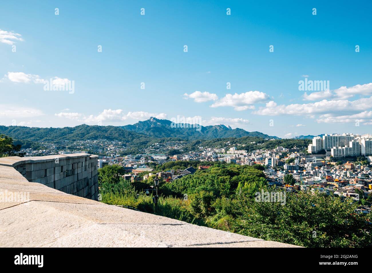 Naksan park fortress and Seoul city view in Korea Stock Photo - Alamy