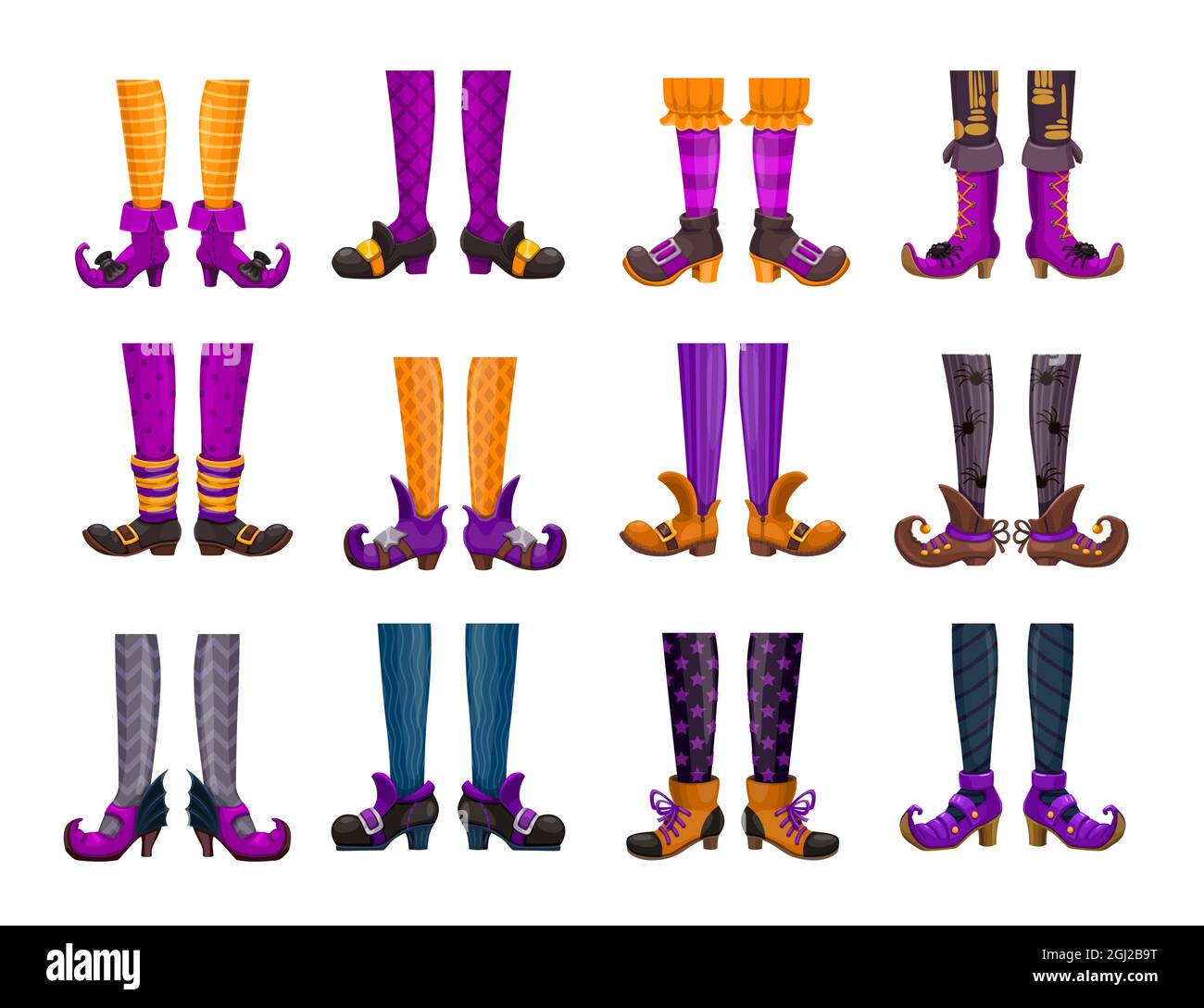 Cartoon legs of fairy witch or sorceress hellcat, elf or enchantress ...