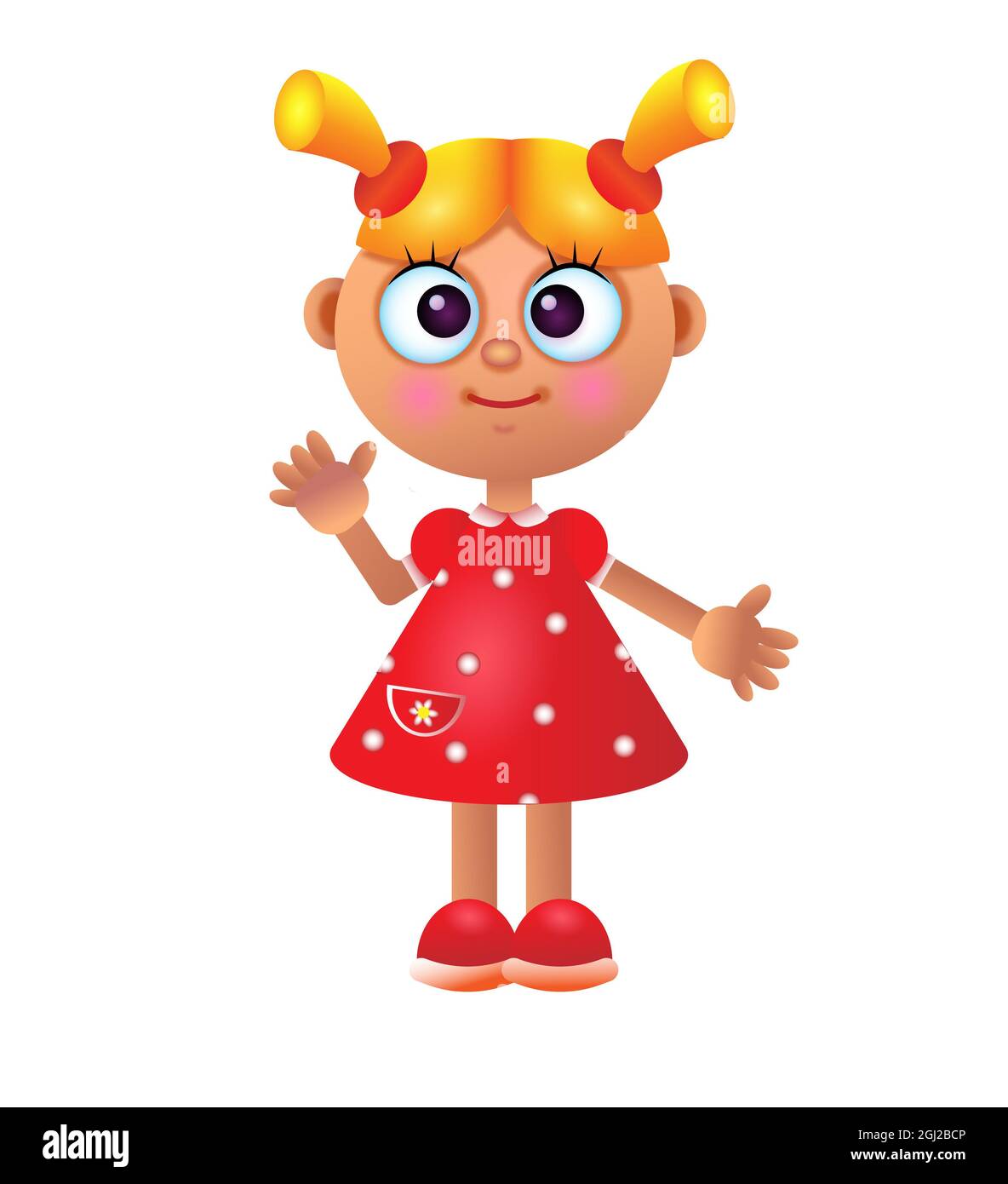 Illustration of a cartoon funny little gir character isolated on a ...