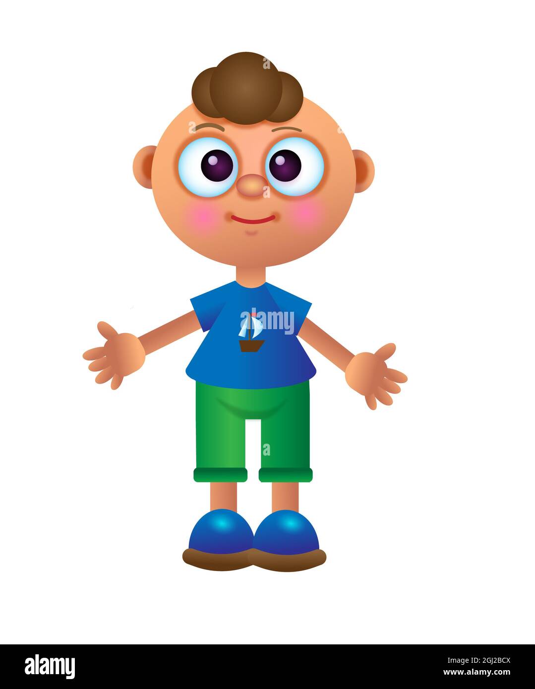 Illustration of a cartoon funny little boy character isolated on a ...