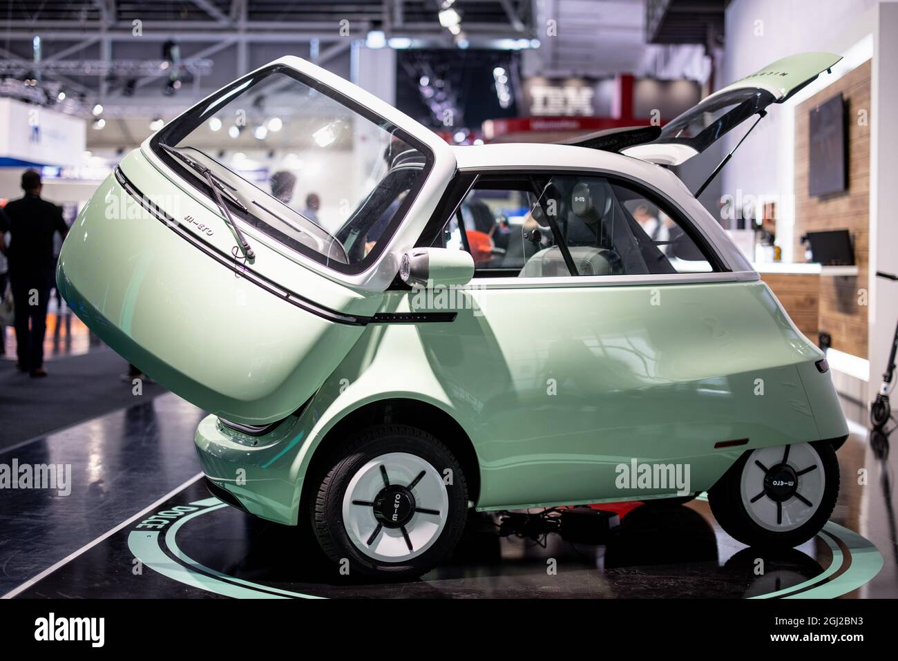 Munich, Germany. 08th Sep, 2021. The Microlino 2.0 city car can be seen ...