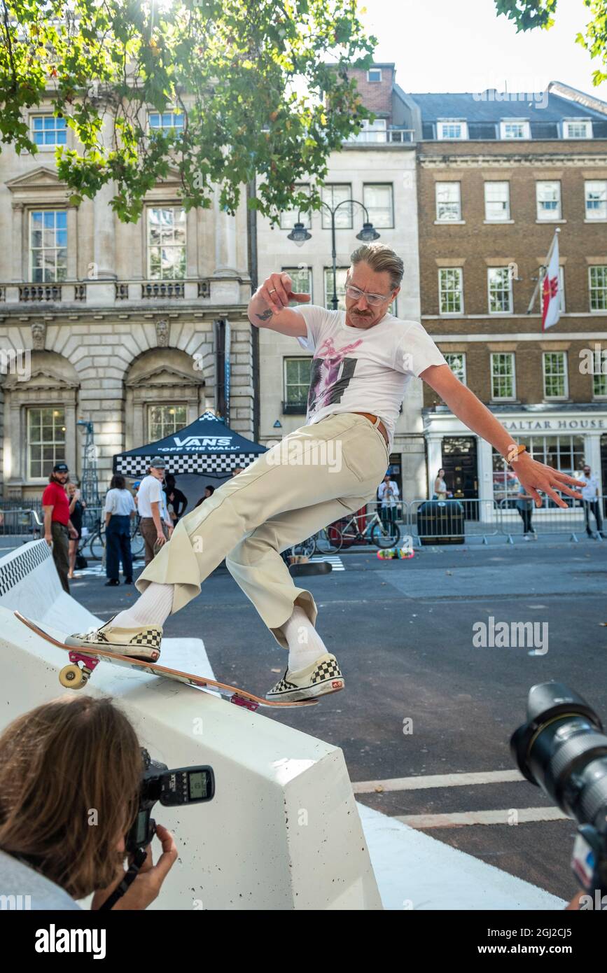 London, UK. 8 September 2021. A skateboarder performs at ‘Skate the ...