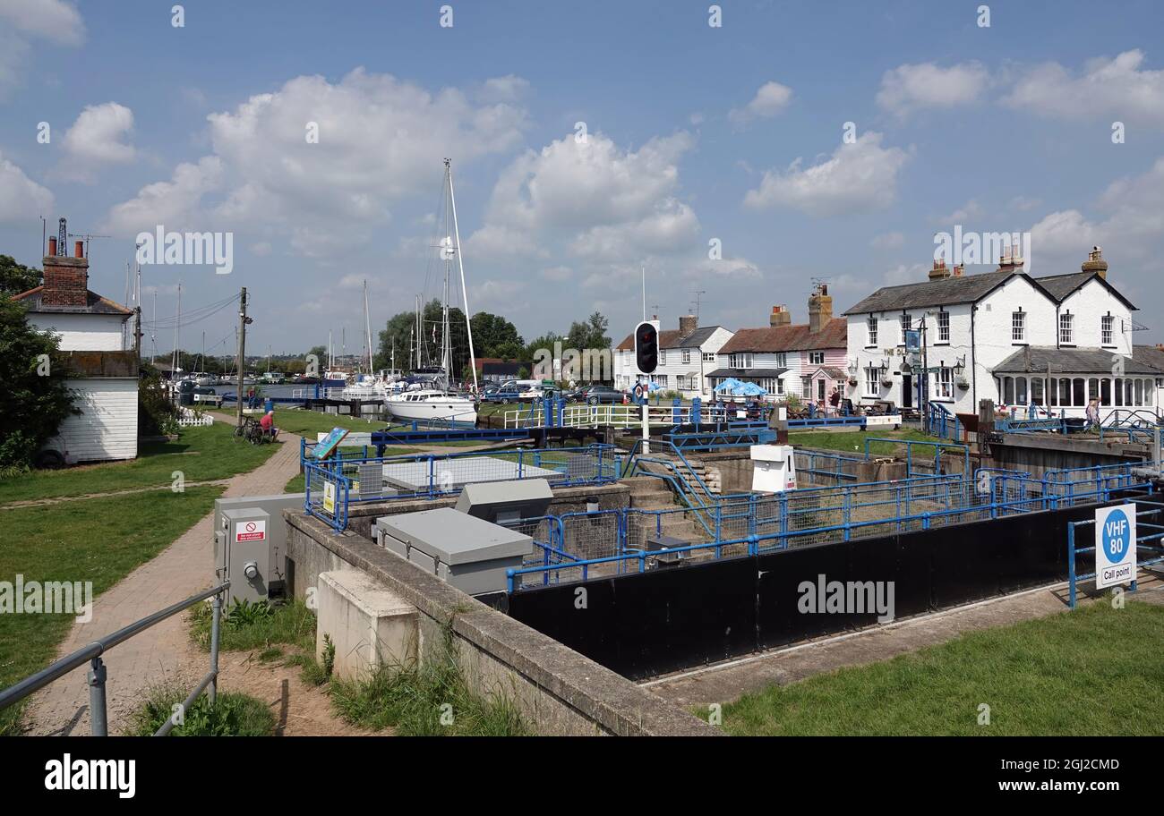 HEYBRIDGE BASIN, UNITED KINGDOM - Jul 02, 2021: A view of the Chelmer ...