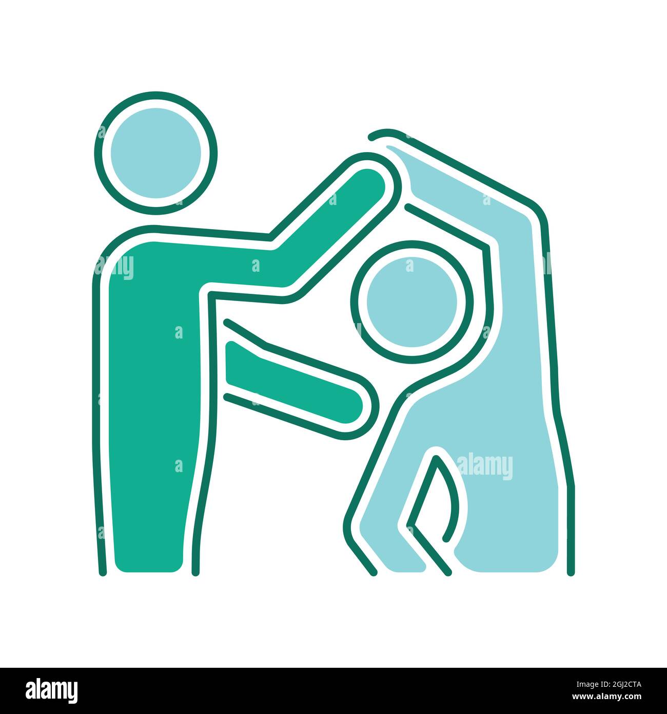 Physiotherapy color line icon. Rehabilitation, therapy concept. Injury ...