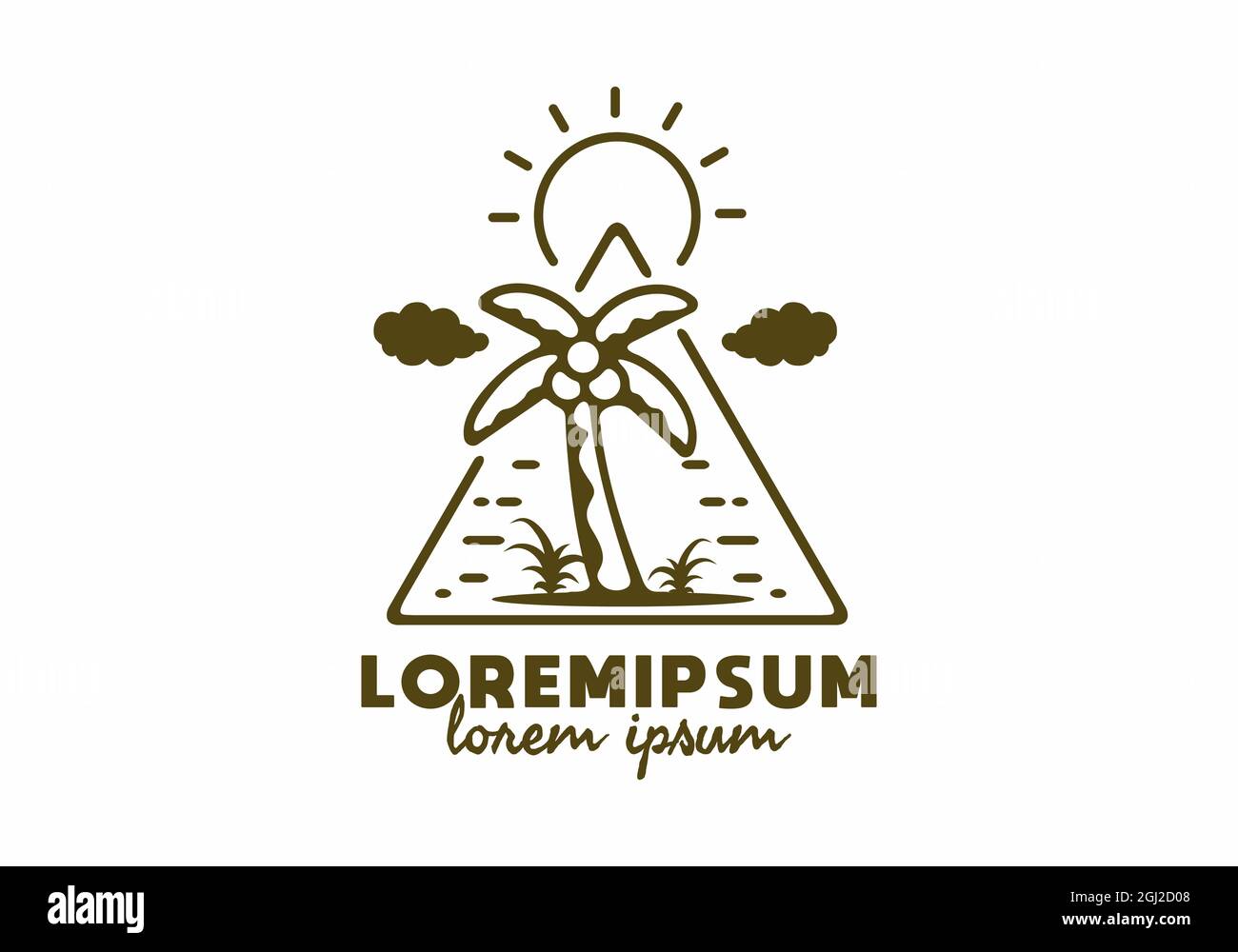 Beach in triangle line art design Stock Vector Image & Art - Alamy