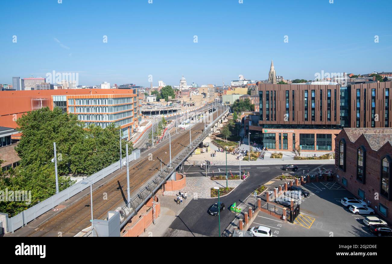 The Southside of Nottingham City viewed from the roof of Loxley House ...