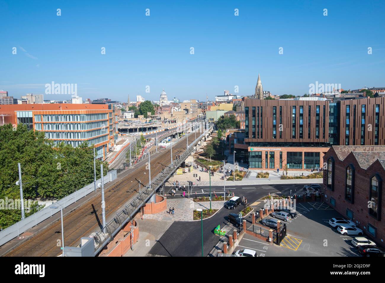 The Southside of Nottingham City viewed from the roof of Loxley House ...