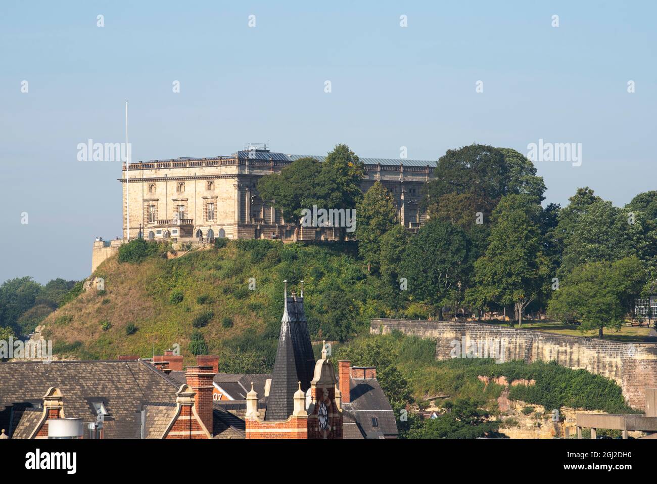 Nottingham Castle, viewed from the roof of Loxley House in Nottingham ...