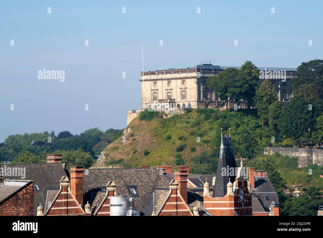 Nottingham Castle, viewed from the roof of Loxley House in Nottingham ...