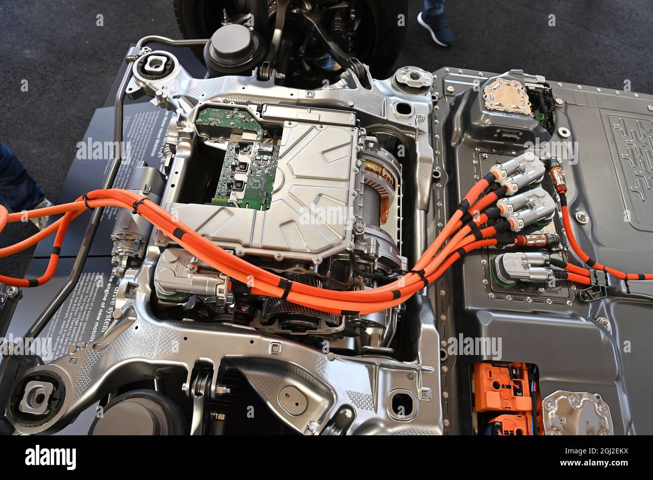 Munich. 12th Sep, 2021. Mercedes exhibition stand with a view of the ...