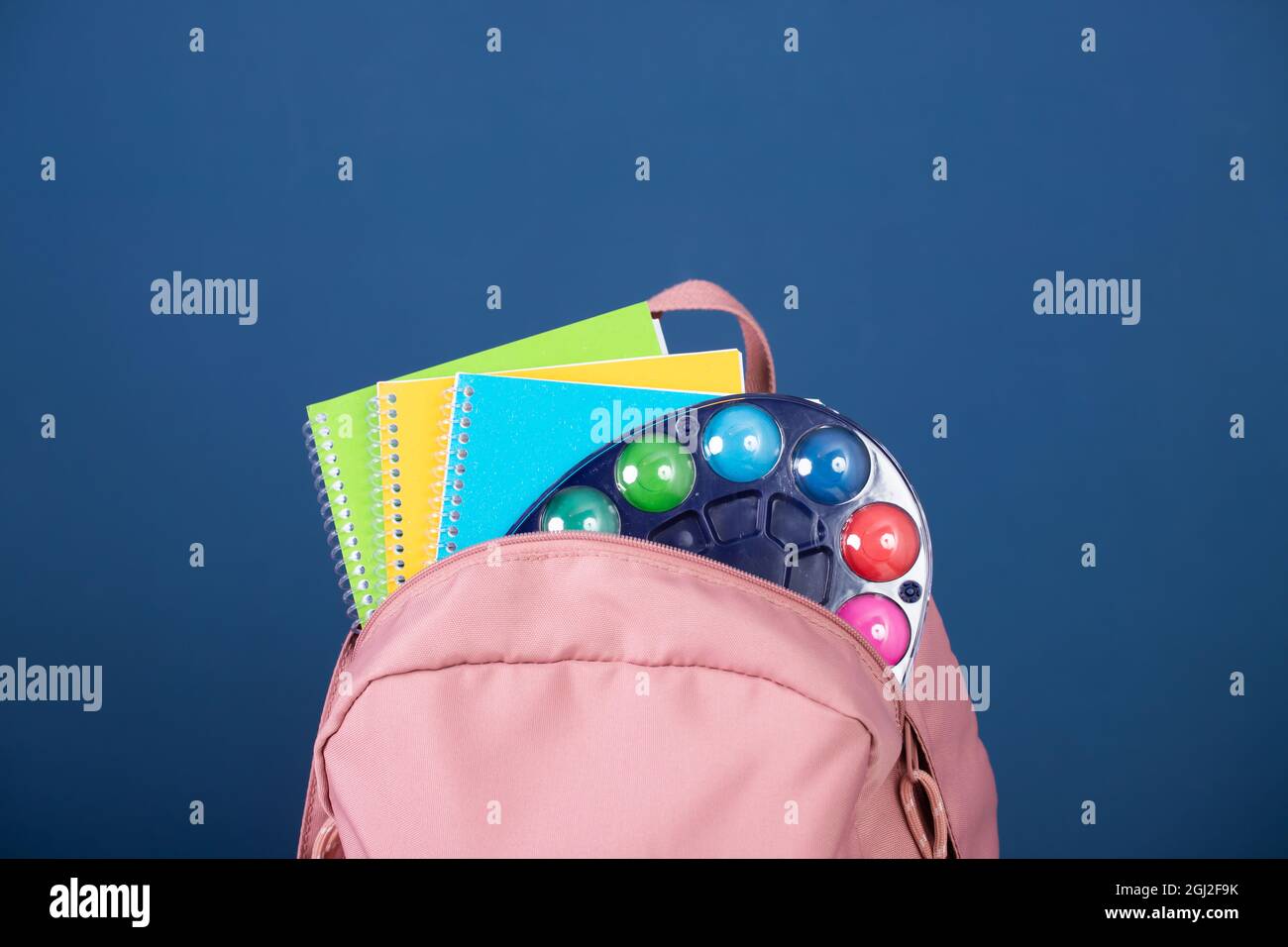 Back to school concept. Backpack with school supplies Stock Photo - Alamy