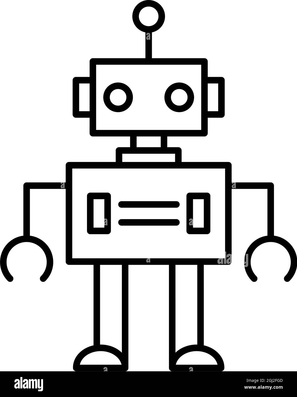 Vector Robot Outline Icon Design Stock Vector Image & Art - Alamy