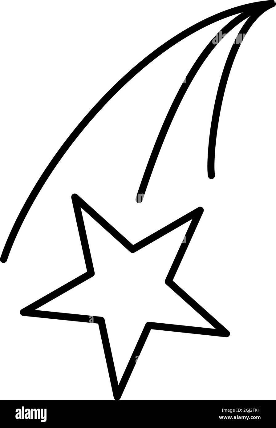 Vector Shooting Star Outline Icon Design Stock Vector Image & Art - Alamy