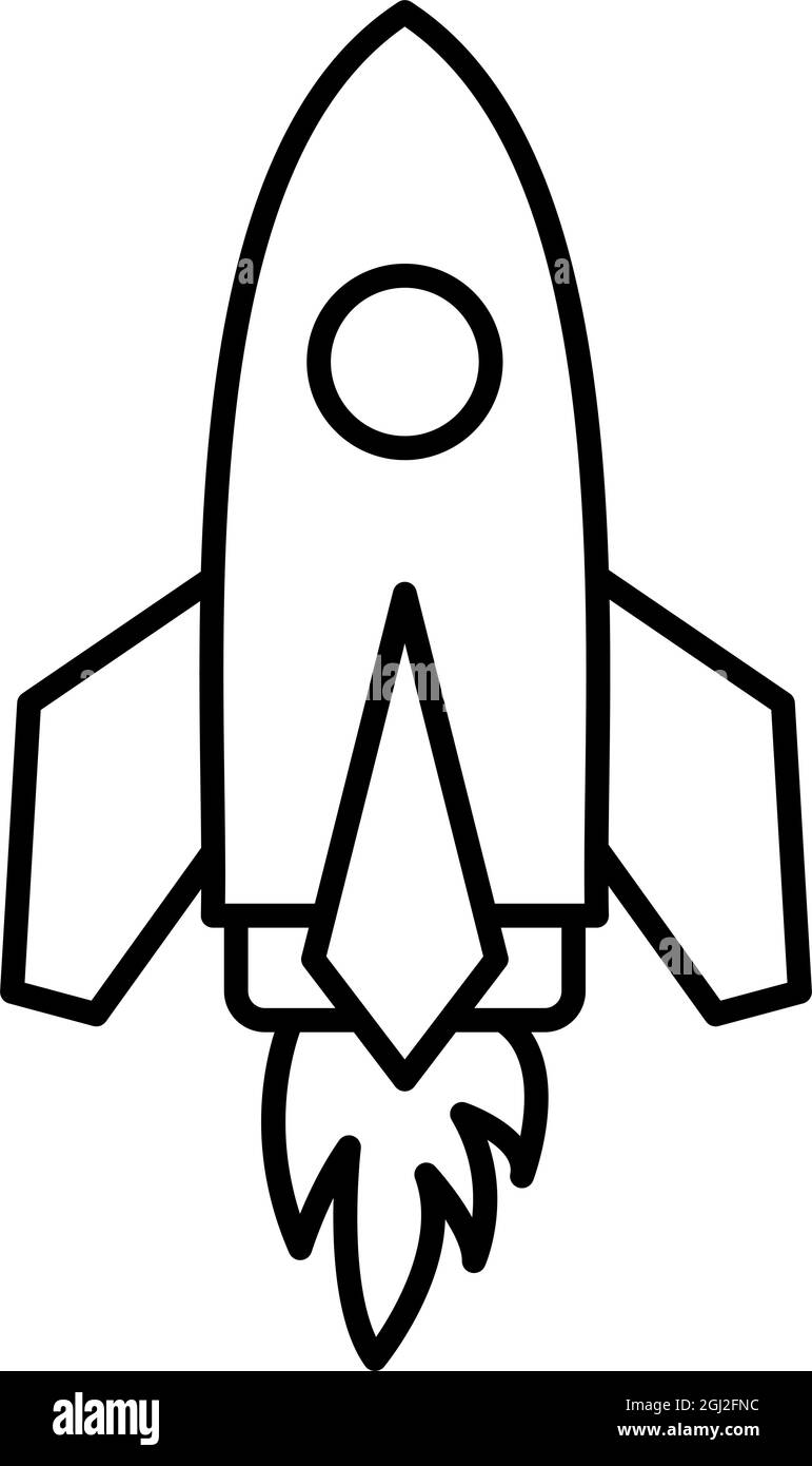 Vector Rocket Launch Outline Icon Design Stock Vector Image & Art - Alamy