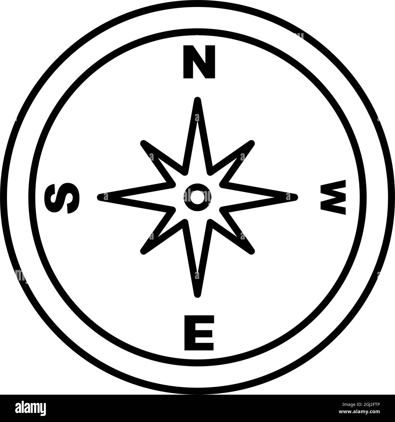 Vector Compass Outline Icon Design Stock Vector Image & Art - Alamy