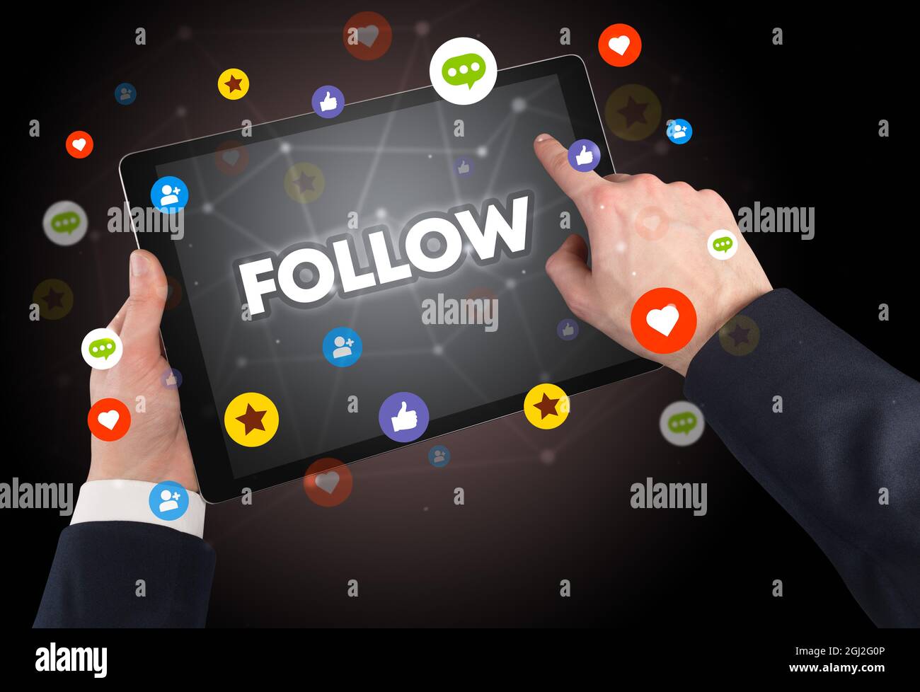 Close-up of a touchscreen, social media concept Stock Photo - Alamy