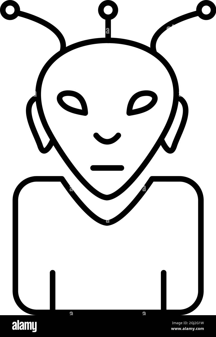 Vector Alien Outline Icon Design Stock Vector Image & Art - Alamy