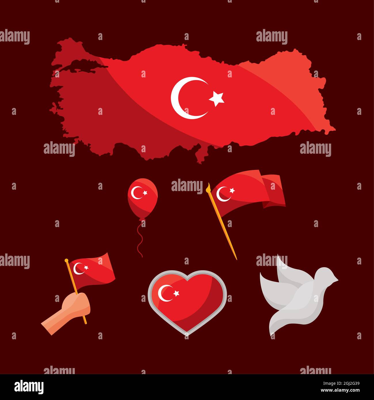 turkey celebration set six icons Stock Vector Image & Art - Alamy