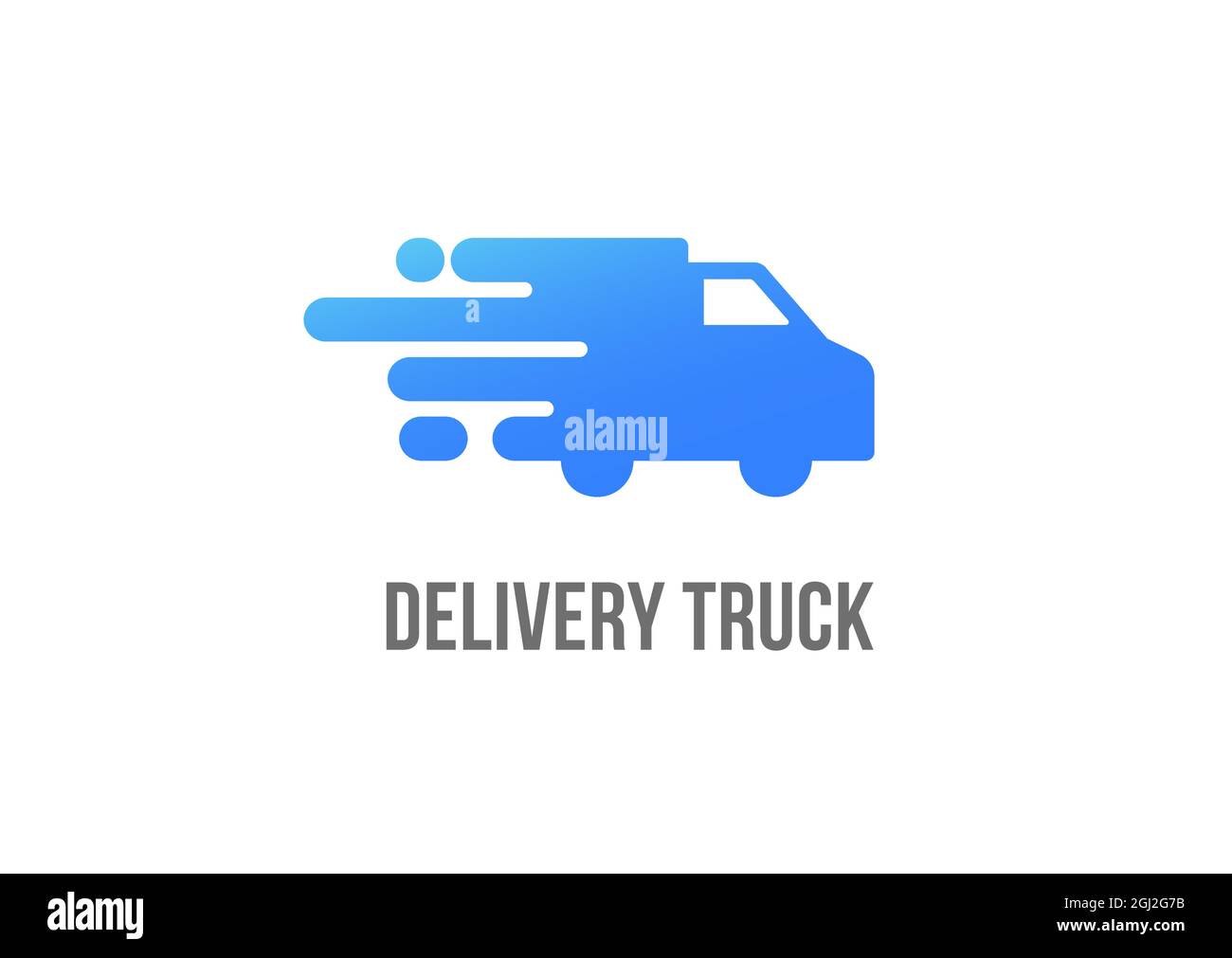 Blue delivery logo, truck with wings, emblem and icon concept design ...