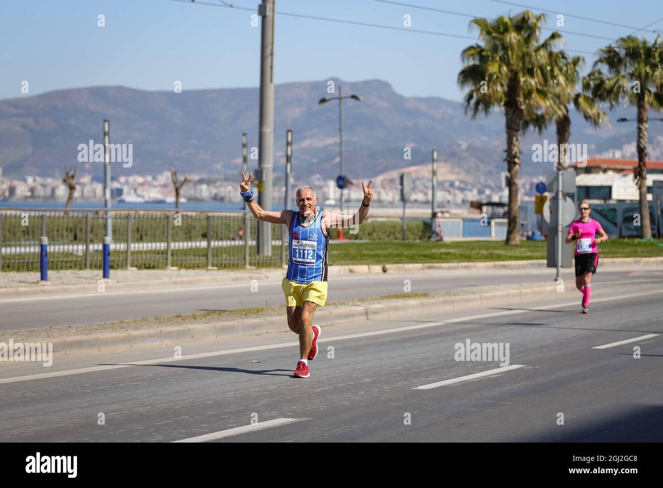 IZMIR, TURKEY - APRIL 11, 2021: Athlete running Marathon Izmir Stock ...