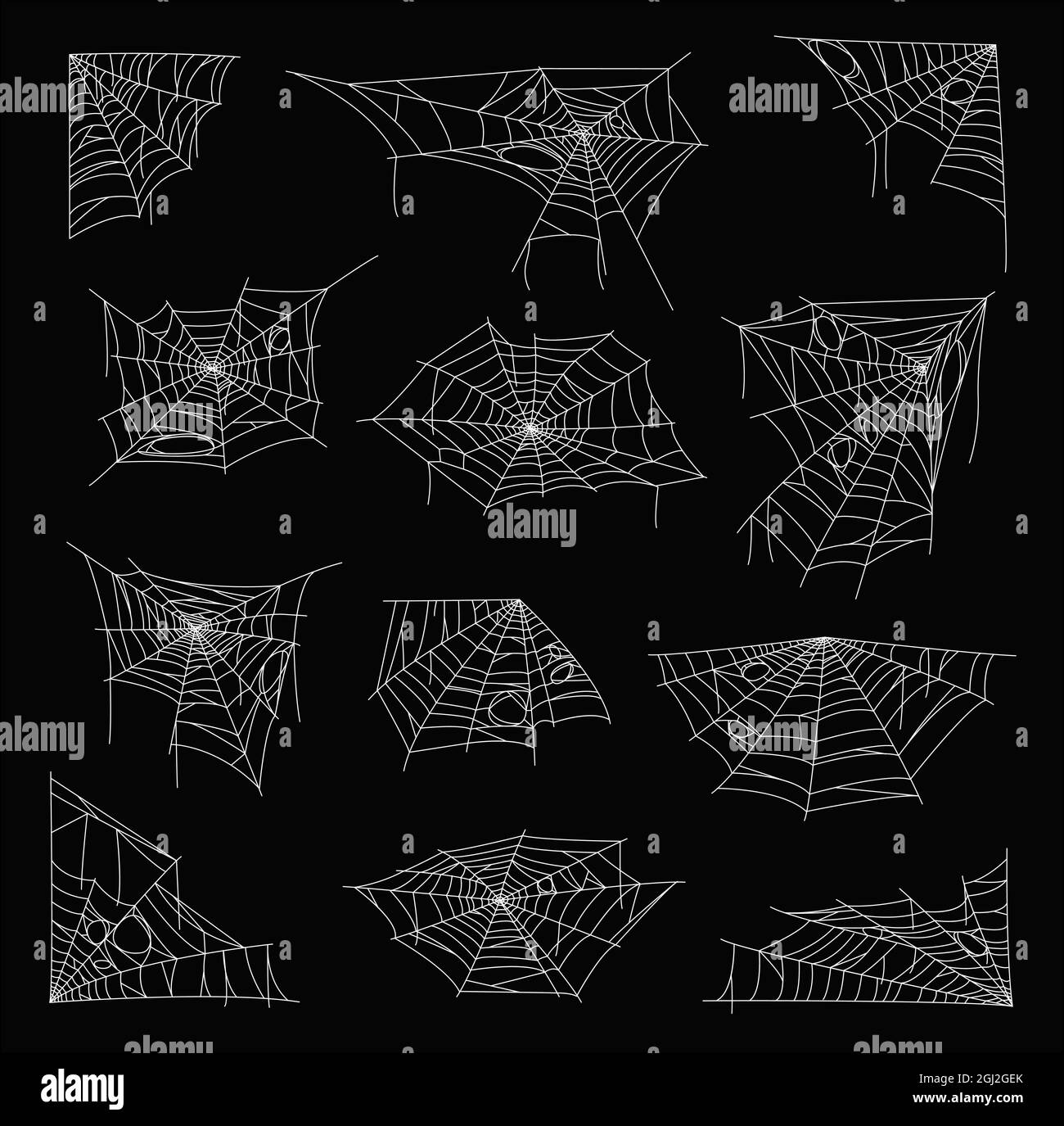 White sticky cobweb and spider web. Halloween holiday vector ...