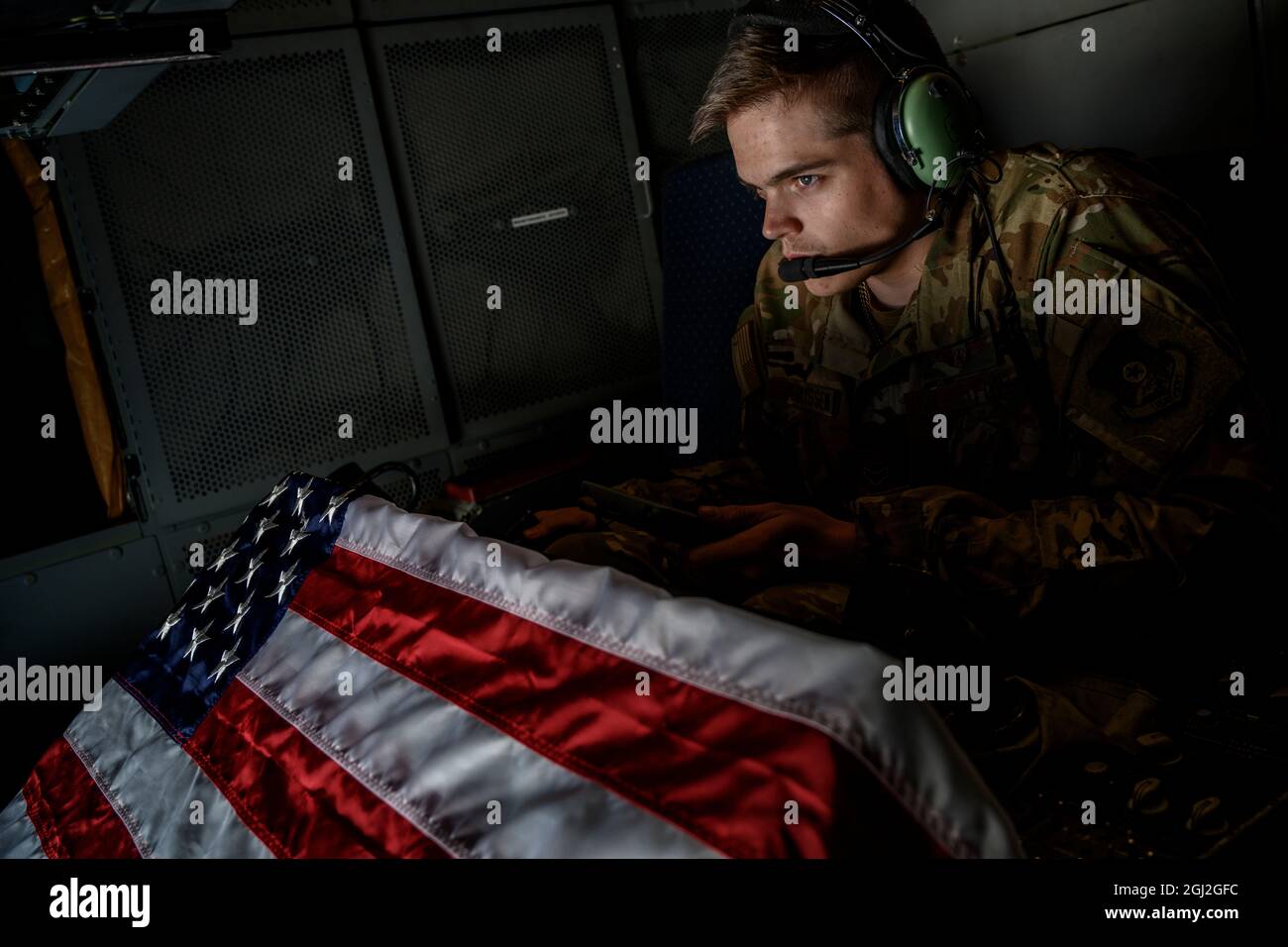 U.S. Air Force Airman 1st Class Aaron Rasmussen, 908th Expeditionary ...