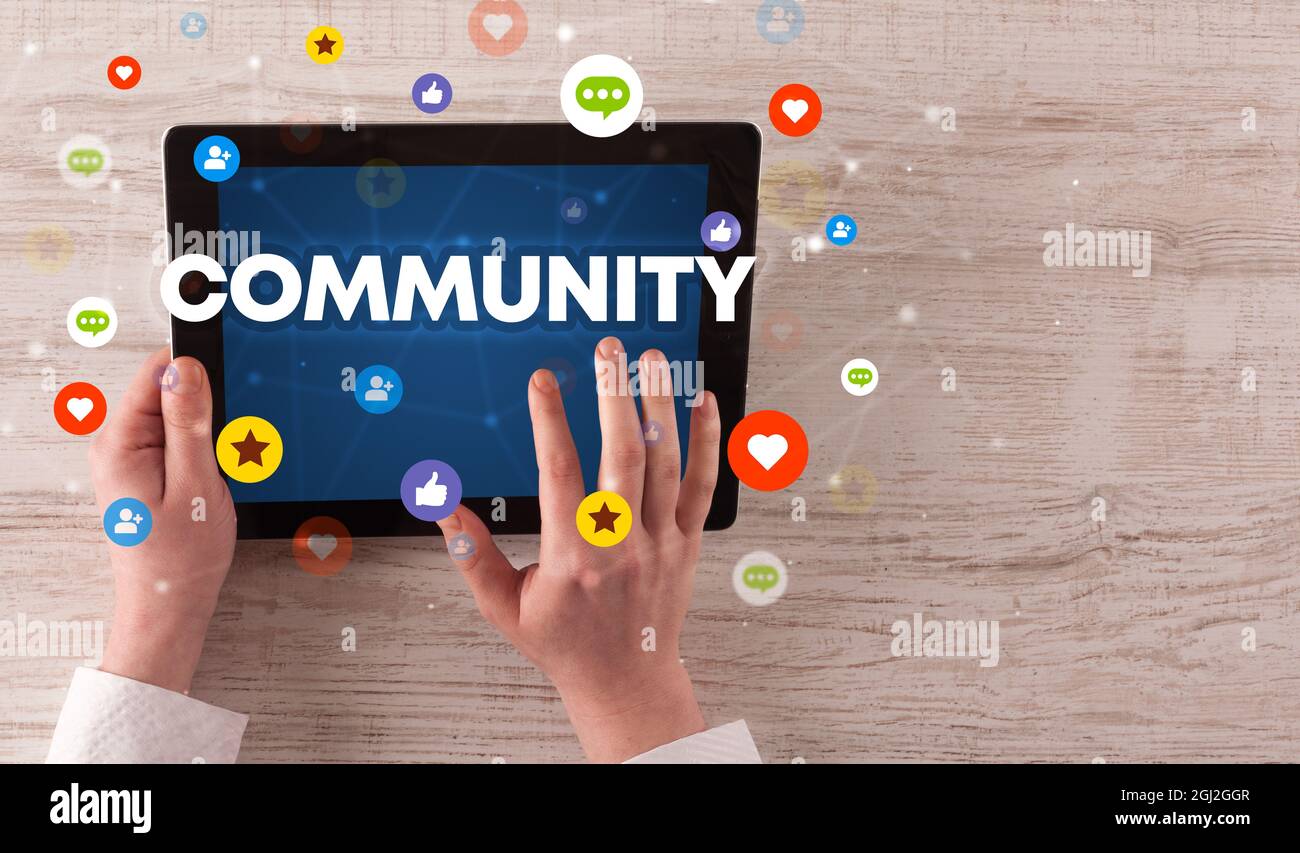 Close-up of a touchscreen, social media concept Stock Photo - Alamy