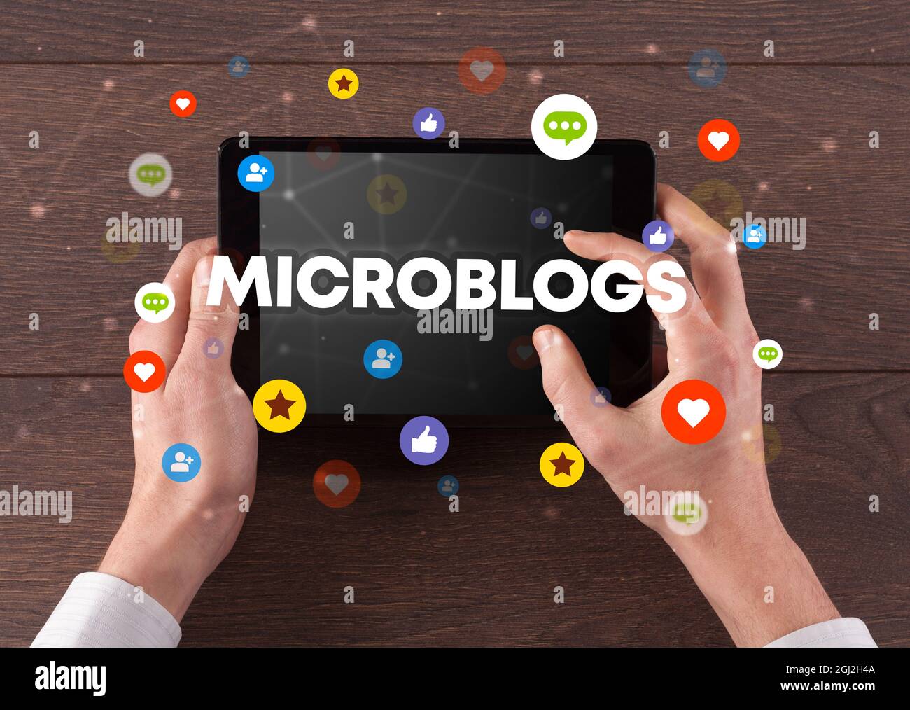 Close-up of a touchscreen, social media concept Stock Photo - Alamy